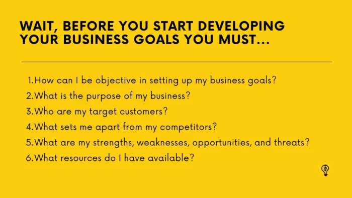 Business Goals Questions for SMART Goals